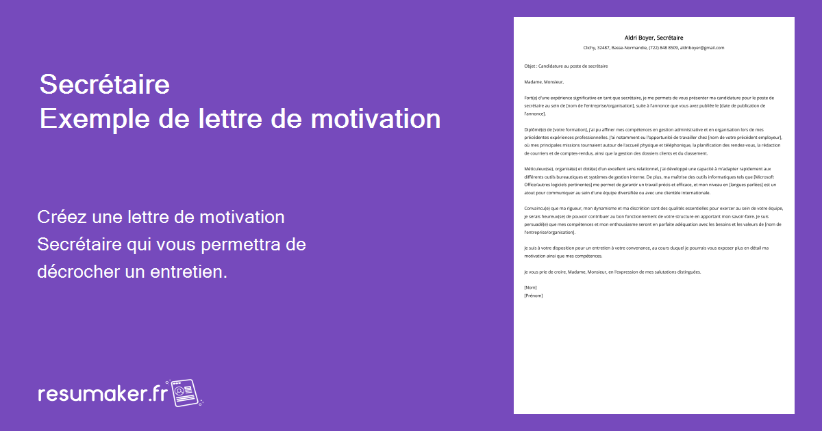 Secrétaire Exemples de lettres de motivation (modèle et 20+ conseils)